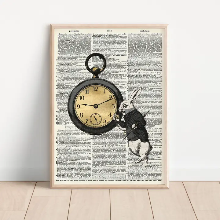 White Rabbit Dictionary Print | Black Cat Books & Oddities - Medina, Ohio